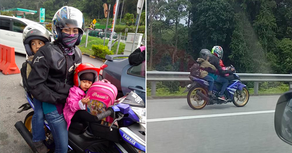 Biker Mum And Her Kids Brave 6-Hour Motorcycle Ride To Celebrate Raya ...
