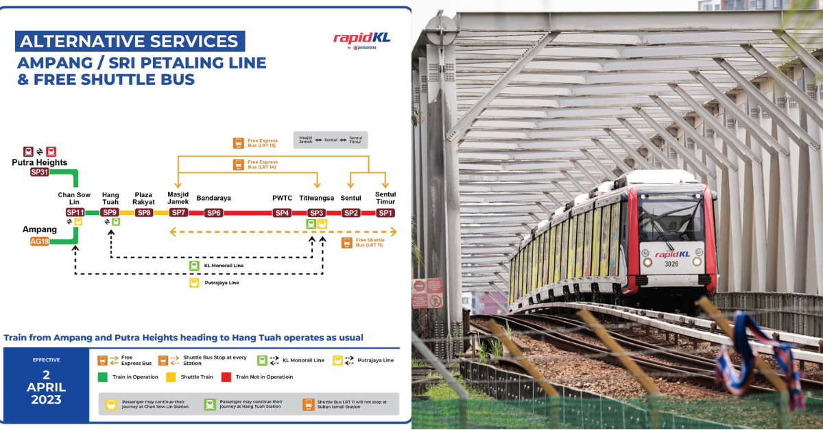 Rapid KL Suspends Services At Several LRT Stations On Ampang & Sri ...