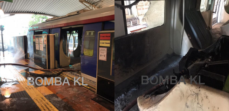 [PHOTOS] Monorail Headed To KL Sentral Catches On Fire While Passengers ...