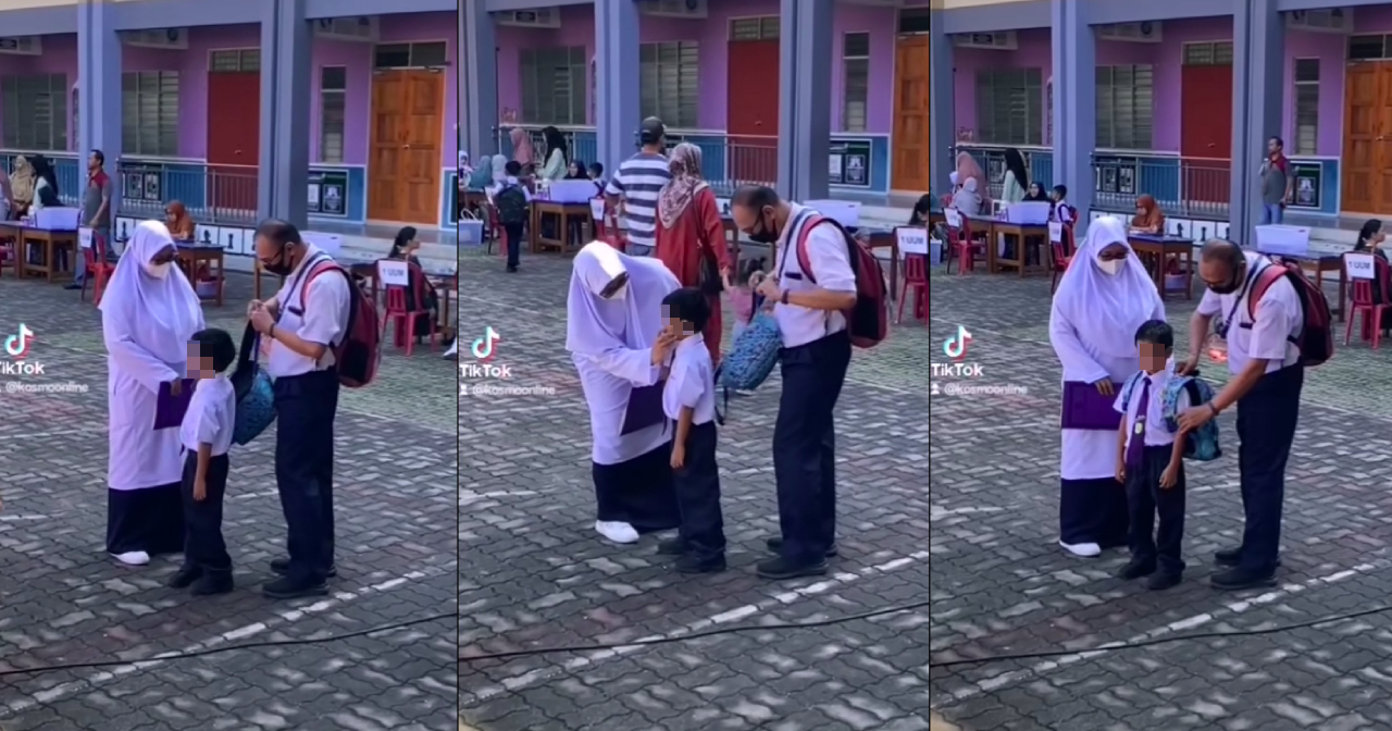 Mum & Dad Dress Up In School Uniforms To Accompany Their Son On His ...