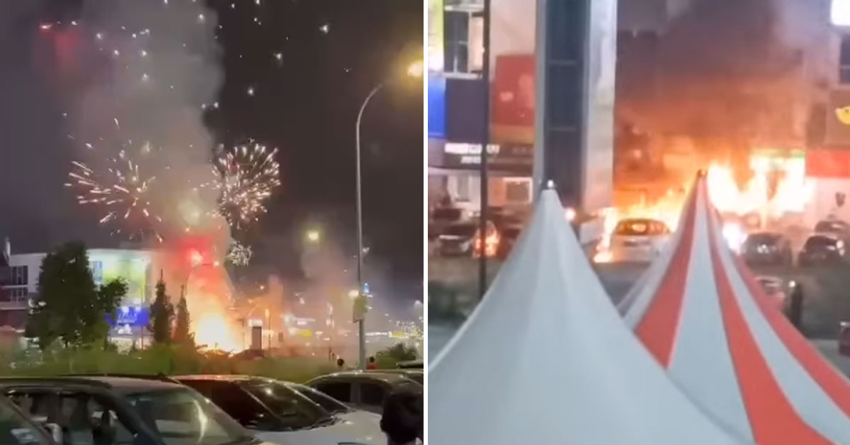 [VIDEO] Fireworks Stall Explosion In Cheras Damages 5 Vehicles