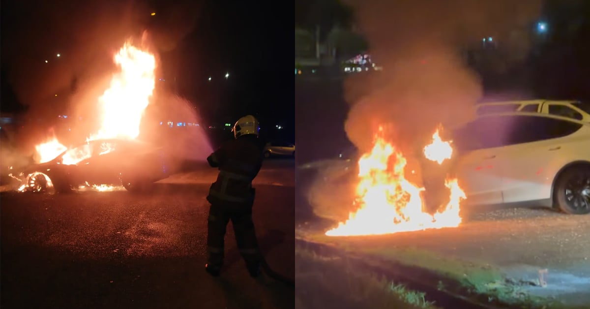 Video Of Tesla Model Y Burning In Puchong Goes Viral