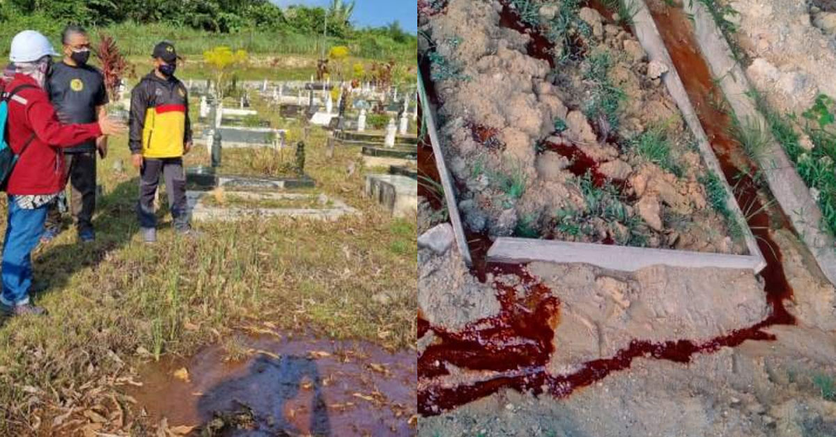 Flowing Red Liquid At A Seremban Cemetery Is Not Blood Seeping Out Of ...