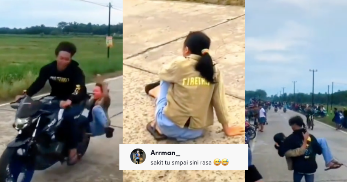 [VIDEO] Bonceng Awek Sambil ‘Lumba Motor’ Sampai Jatuh, Insiden Ini ...