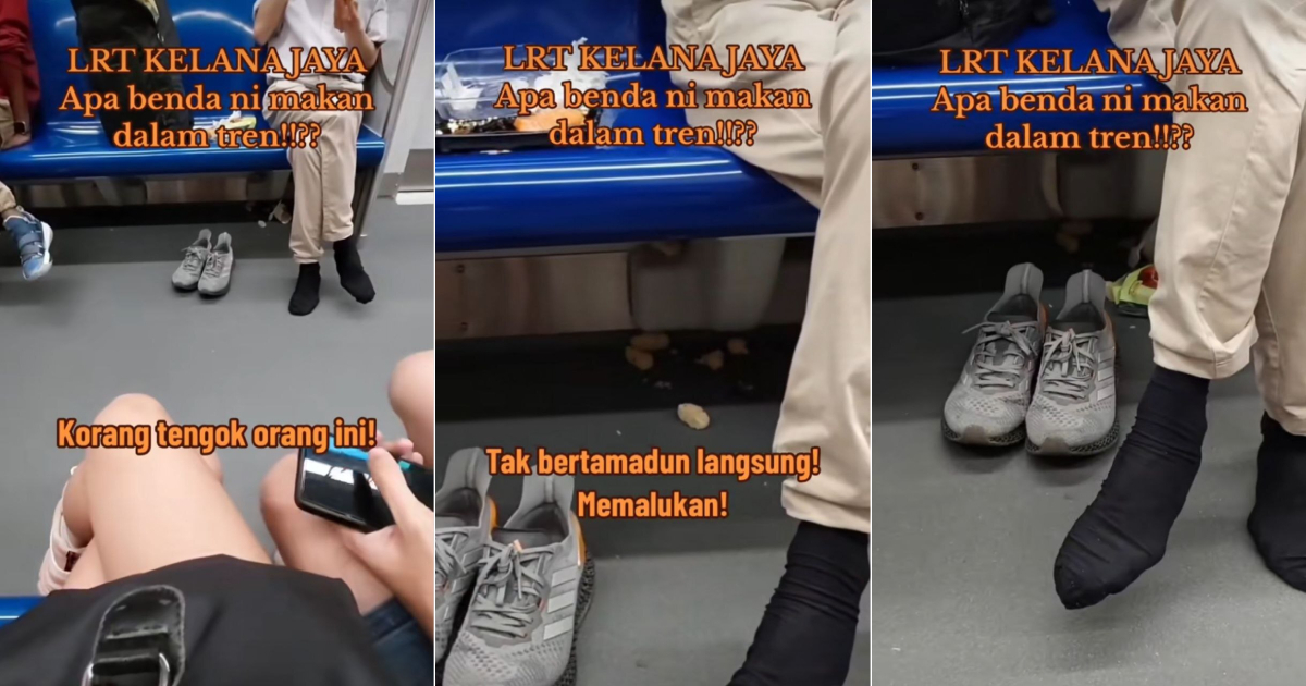 [VIDEO] Man Faces Criticism For Eating & Taking Off His Shoes Inside LRT