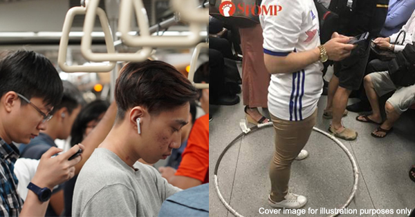 Woman In Singapore Uses Hula Hoop To Create Personal Space On Crowded Train
