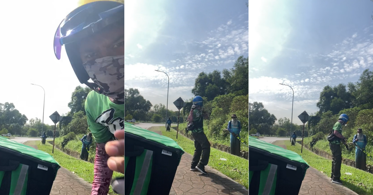[VIDEO] Slow Day On The Job Has Abang Grab Going Viral For Cutting Grass