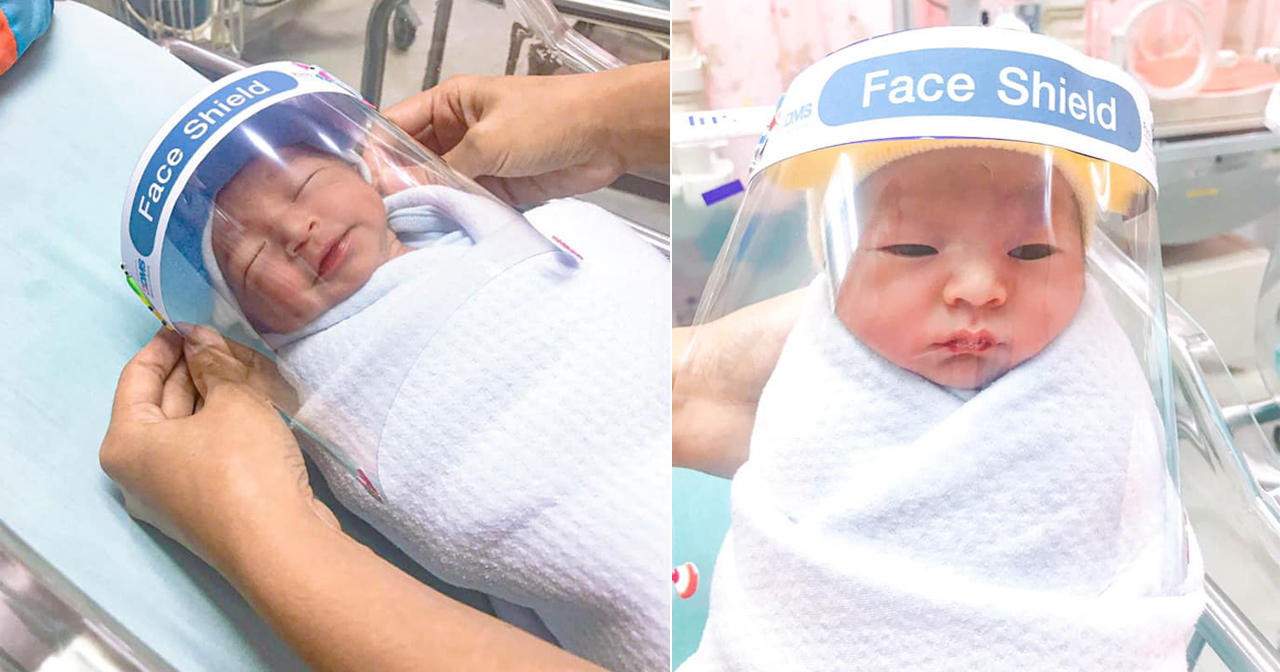 Thai Newborn Babies Melt Hearts With Their Adorable Mini Face Shields
