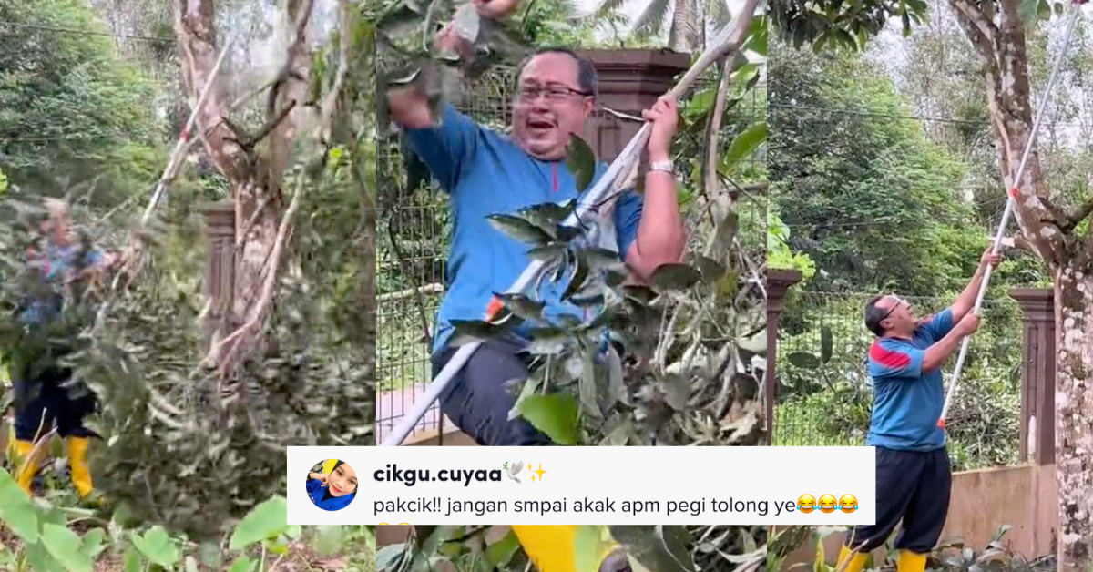 [VIDEO] “Pak Cik Ok Tak Tu?” – Niat Nak Tebang Dahan Pokok, Tapi Lain ...