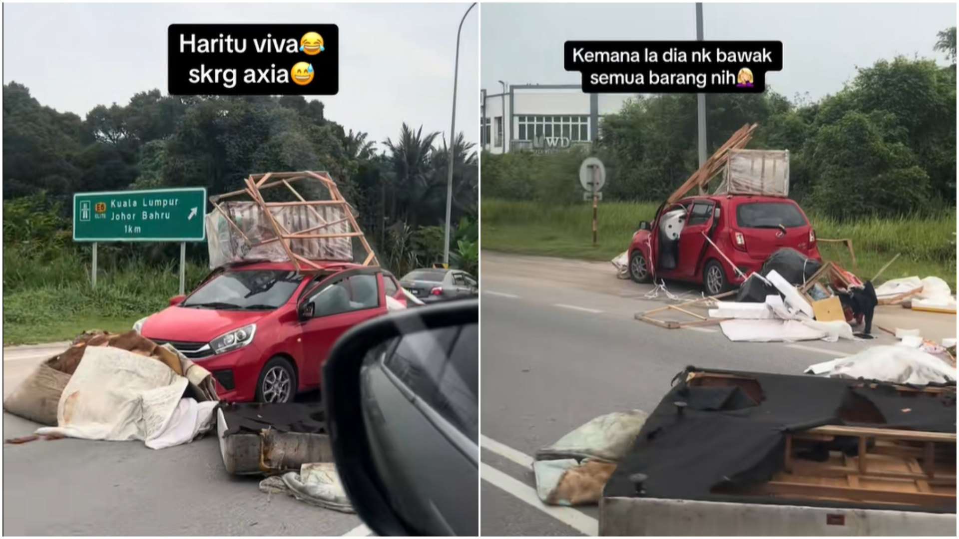 Viral Video Shows ‘Lorry Axia’ Toppling Trash In Sepang Traffic ...