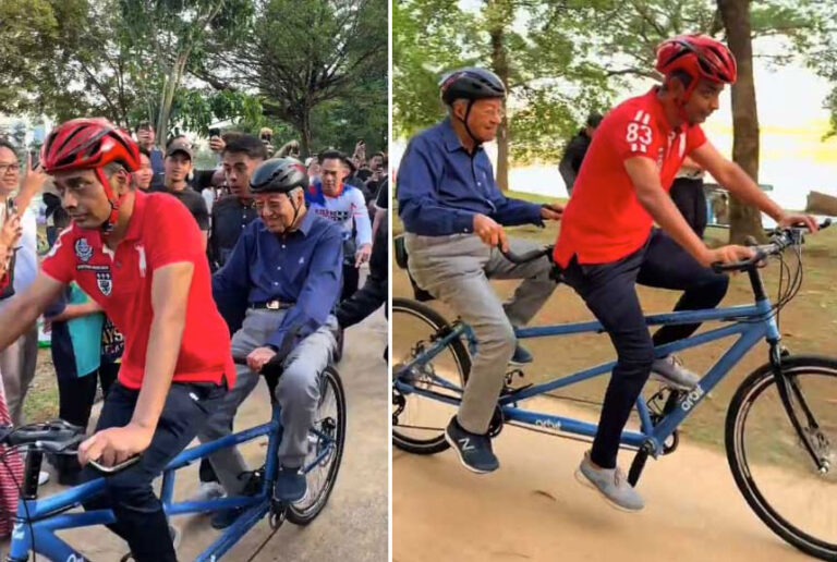 Dr Mahathir Leaves Birthday Party Early After Cycling 9KM On Tandem Bike