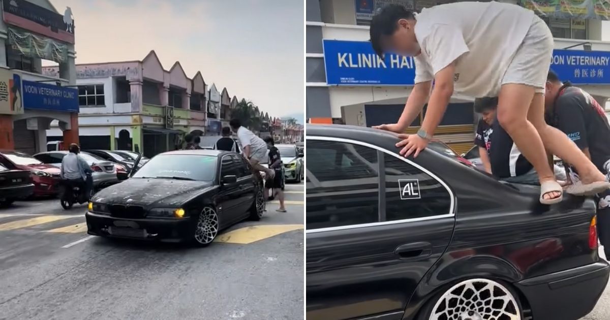 [VIDEO] Men Bounce BMW Like A Lowrider After It Gets Stuck On A Speed Bump