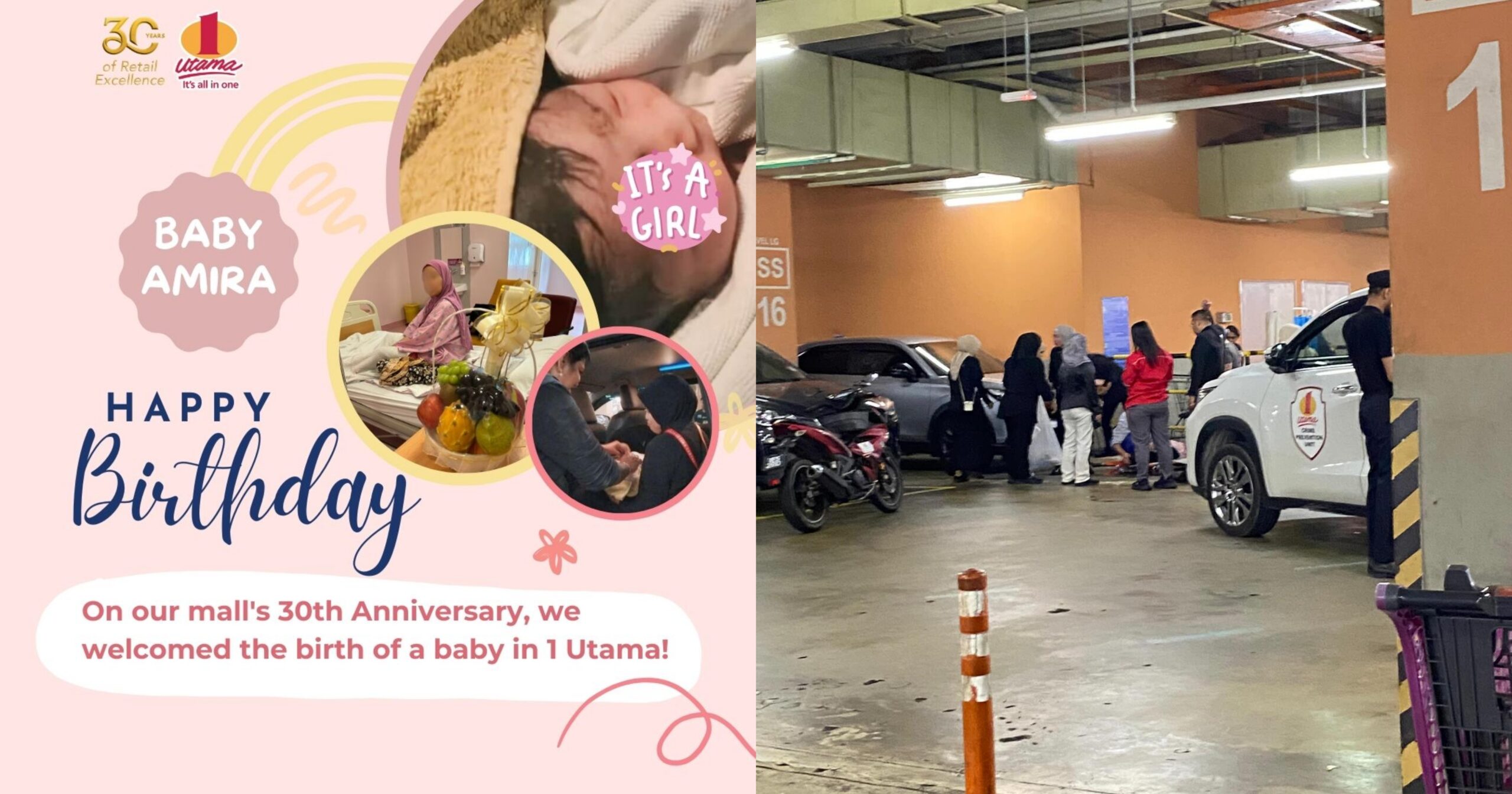 “Baby Amira” – Nama Bayi Perempuan Yang Lahir Di Parking Lot One Utama