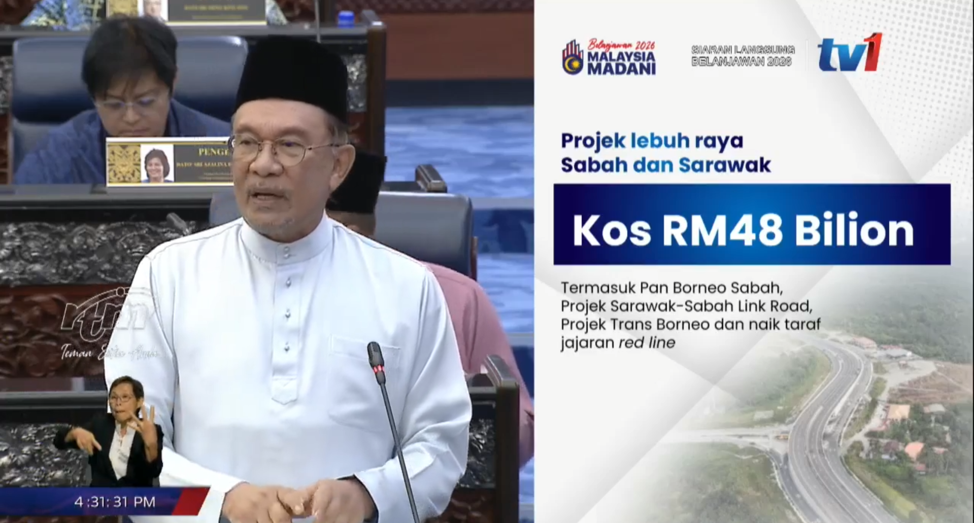 #Belanjawan2026: RM48 Billion Allocated For Sabah, Sarawak Highways