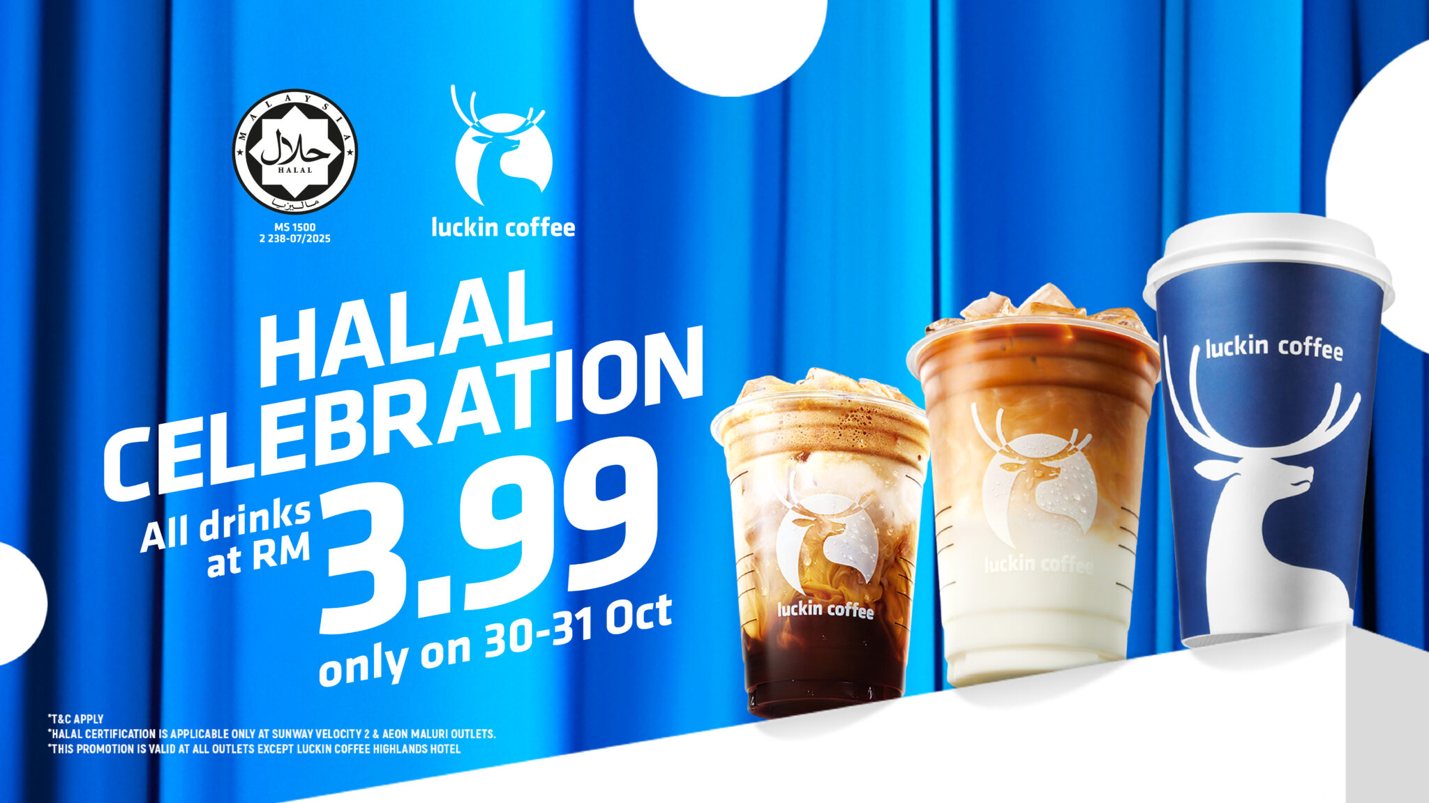 Luckin Coffee Is Selling All Drinks For RM3.99 On 30 & 31 October