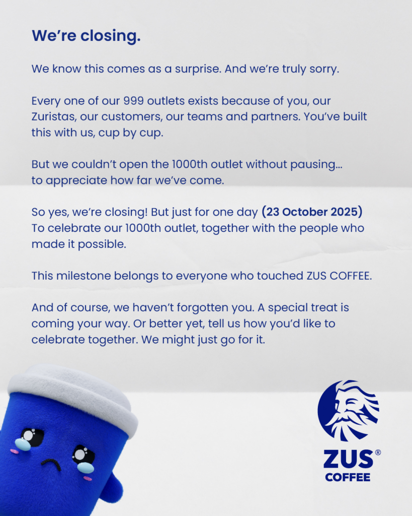 Here’s Why Some Zus Coffee Outlets Are Closed Today
