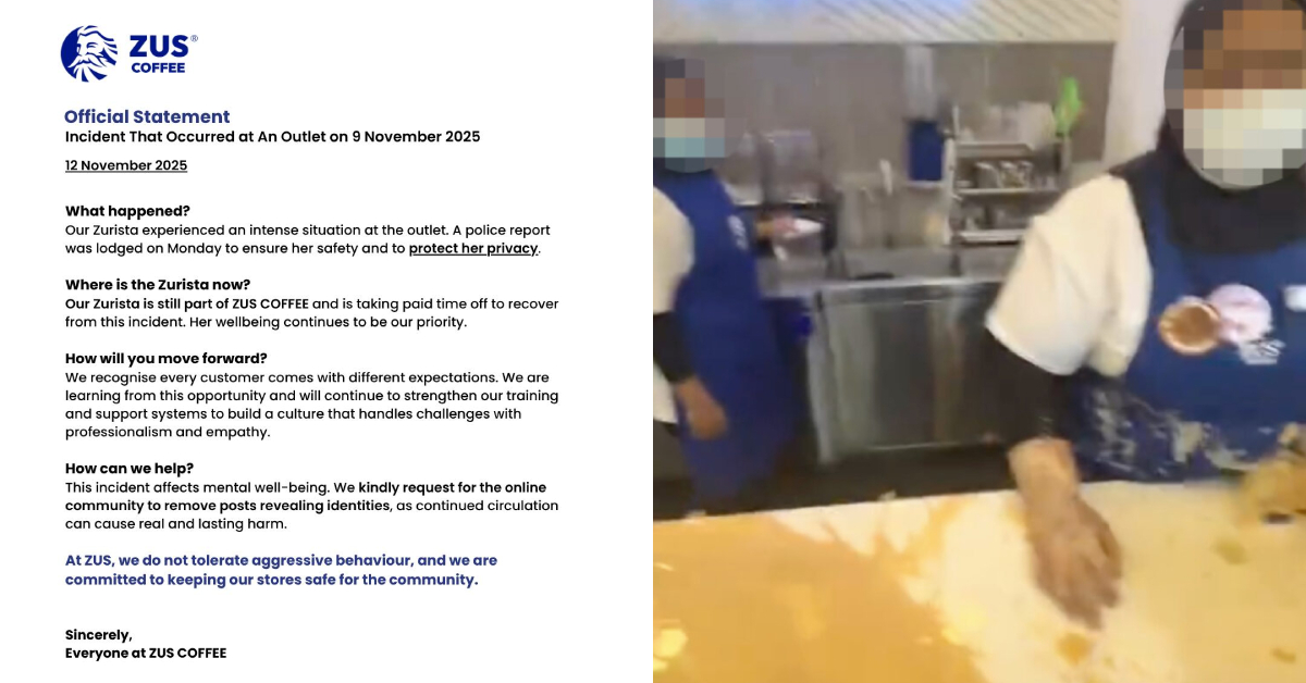 ZUS Coffee Files Police Report & Confirms Attacked Barista Will Stay On ...