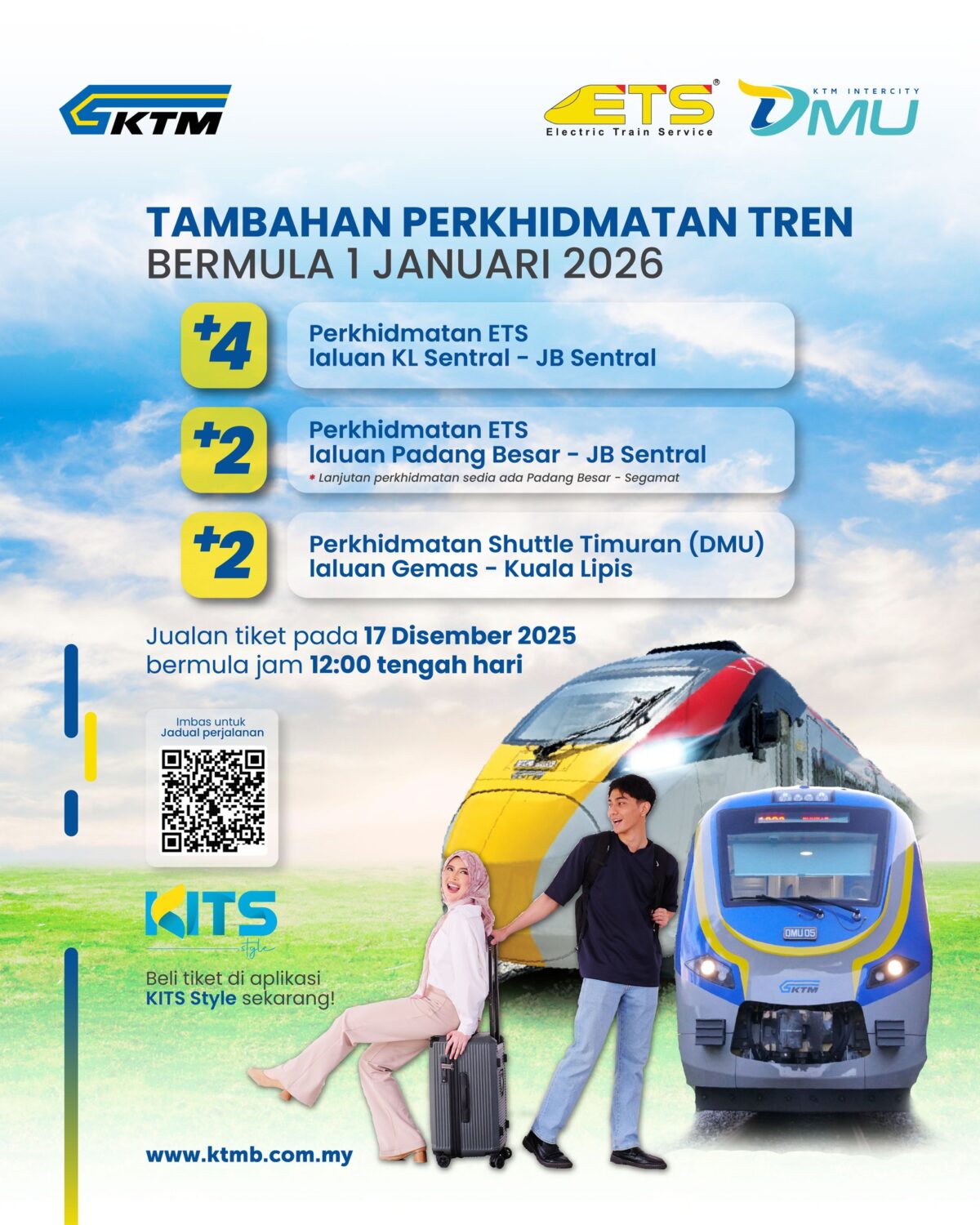 KTMB Doubles KL–JB ETS Trips To 8 Daily Starting 2026