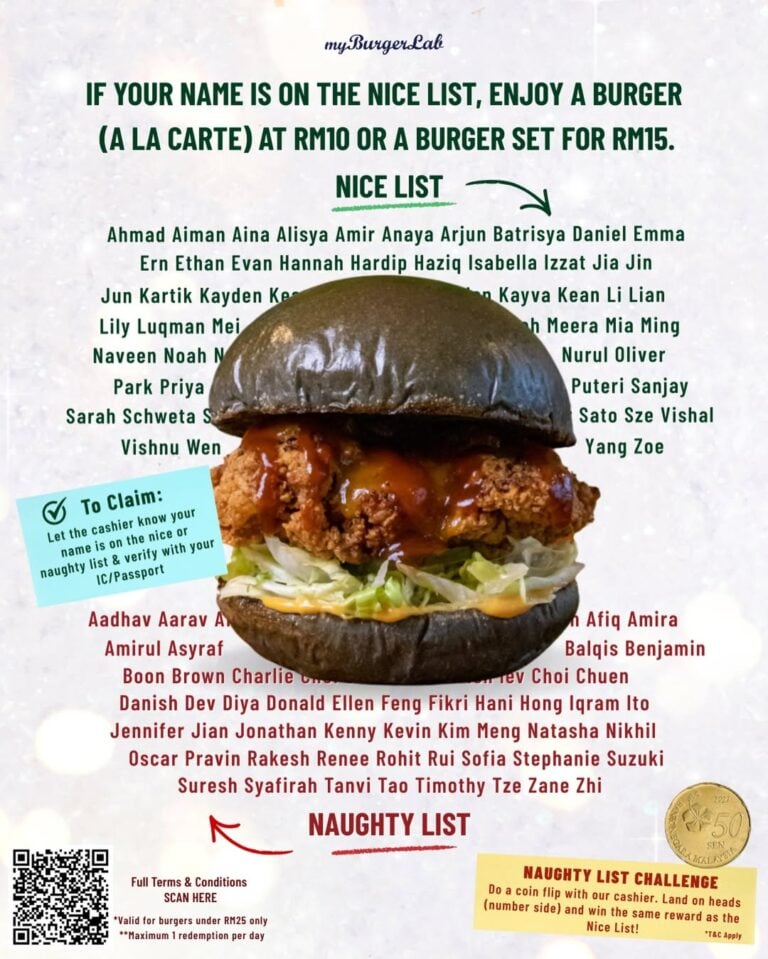 Are You On This Naughty Or Nice List? Enjoy These myBurgerLab Promos If ...