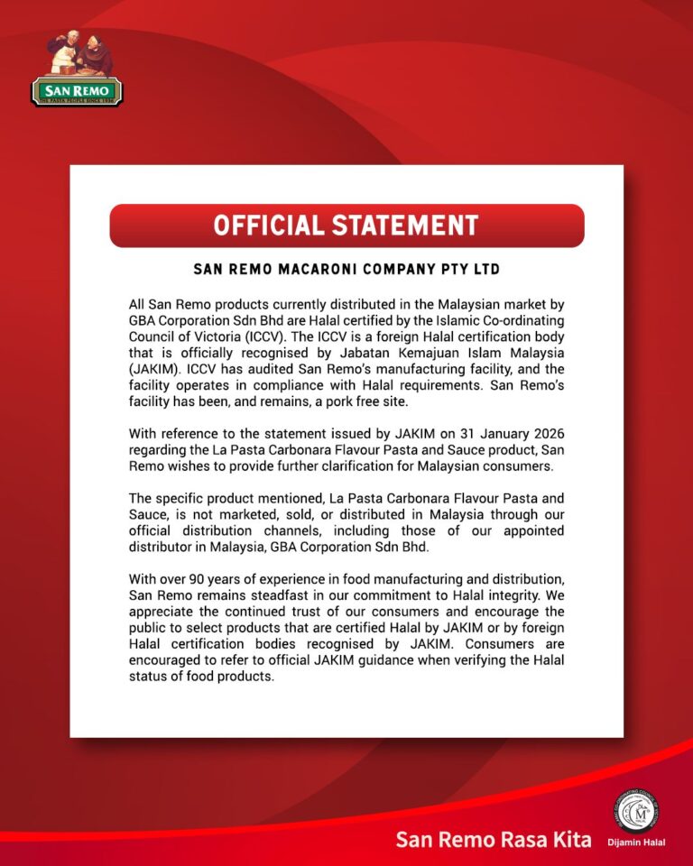 San Remo Confirms All Products In Malaysia Are Halal-Certified