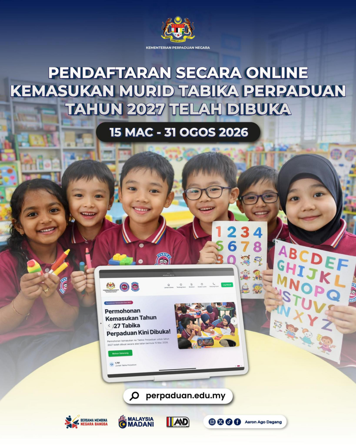 Ibu Bapa Kini Boleh Buat Permohonan Tabika Perpaduan Sesi 2027 Sehingga ...