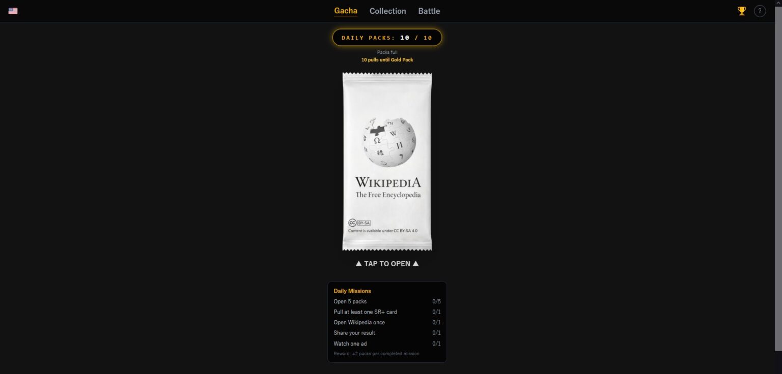 Wikipedia Turns Into A Gacha-Style Game That Keeps Users Hooked
