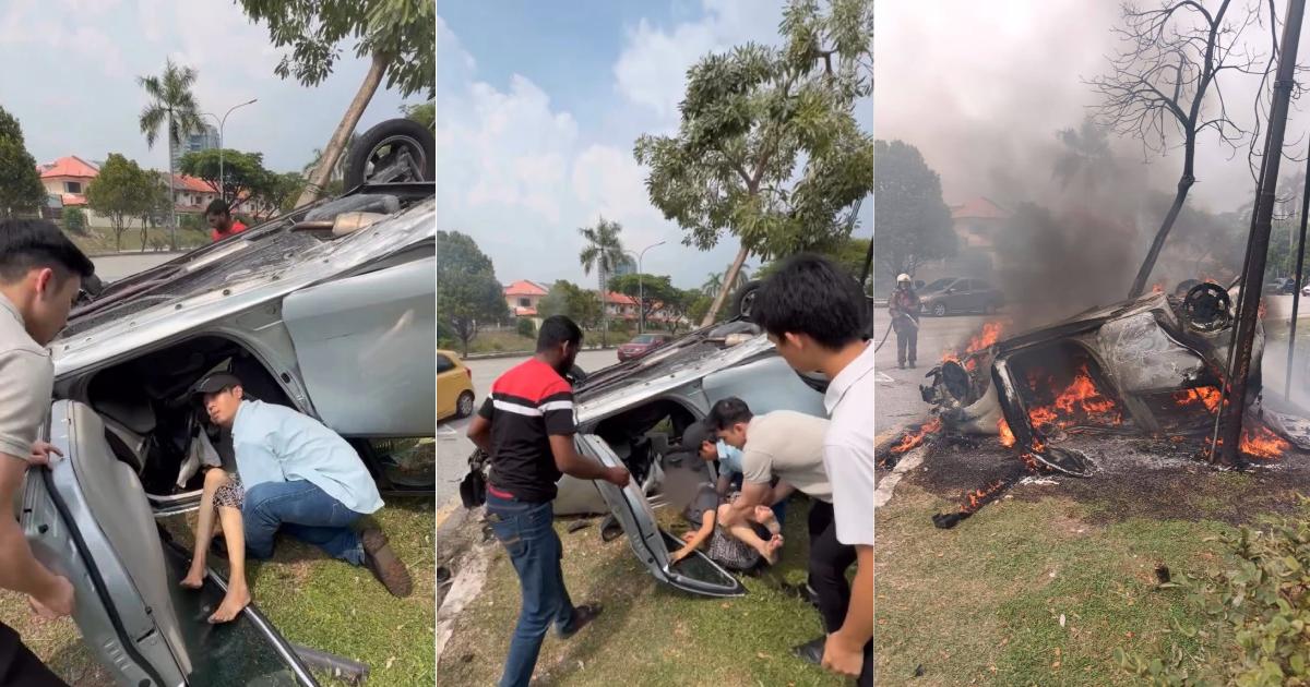 Viral Video Shows Young Men Rescuing Elderly Woman From Overturned Car ...