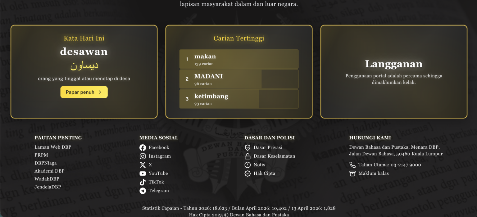 You Can Now Access Kamus Dewan Perdana Online For Free For A Limited Time