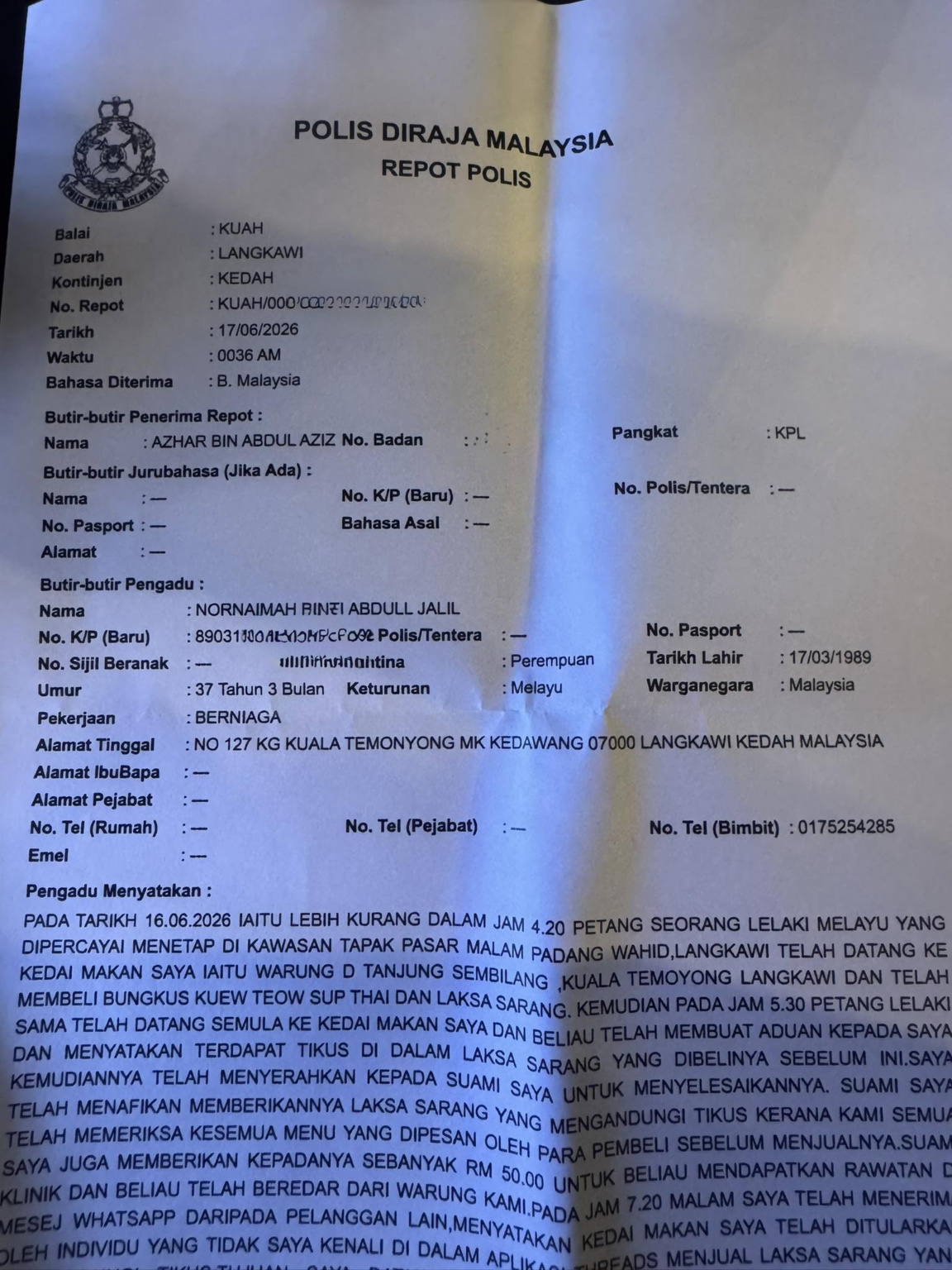 Laksa Stall Denies Serving Food Containing Rat After Viral Post Sparks ...